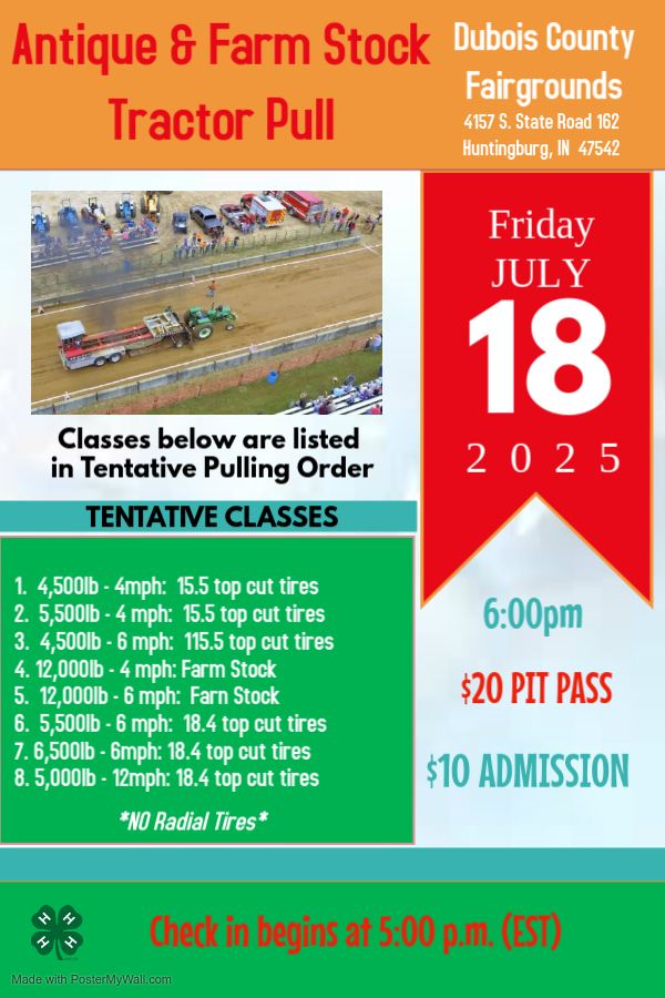 2025 Fair Schedule – Dubois County Fairgrounds